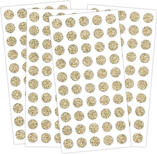Gouden Glitter Stippen Stickers - 200 Glitter Stickers Goud - Ronde ...