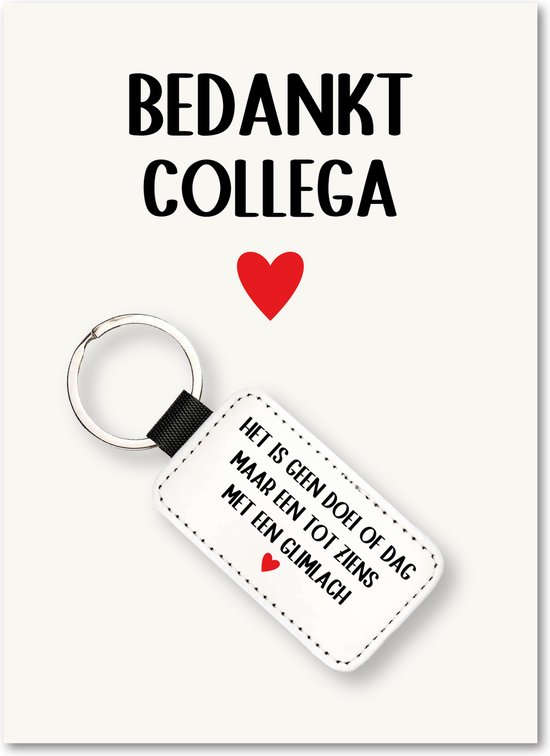 Sleutelhanger met kaart - Afscheidscadeau Collega - Bedankt - 'Het is ...