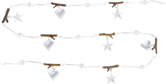 Decoratieve slinger van harten en sterren in transparant glas H180 | bol