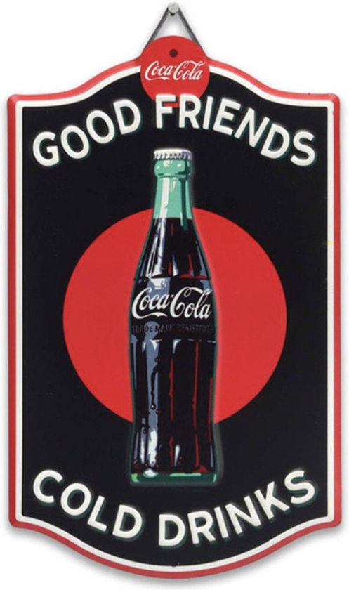 Coca-Cola Good Friends & Cold Drinks Metalen Bord - 25 x 15cm | bol