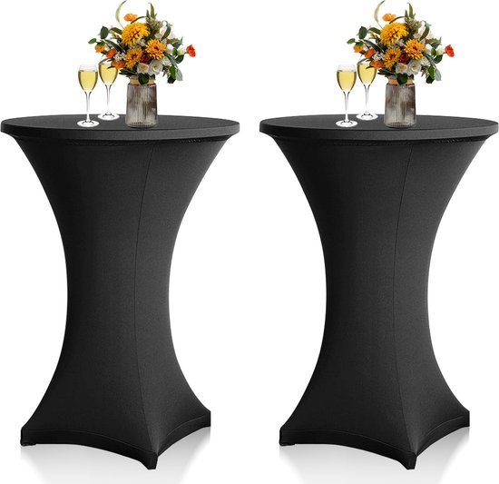2x Luxe Statafelrok - Tafelhoezen - ∅60-65x110 cm - Extra Dik & Sterk - Stretch... | bol