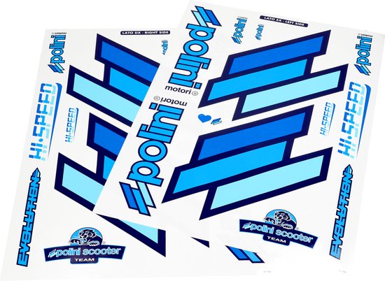 Stickerset Team POLINI 225.030 Scooter Universeel 2 stickervellen 48 ...