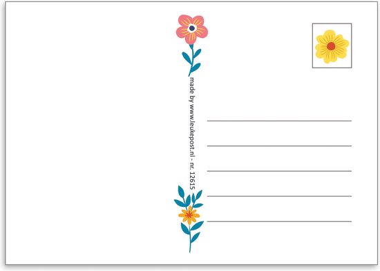 Postcrossing - Leuke Post - Ansichtkaarten - Wenskaart - Set met 4 kaarten - Bloemen -... | bol