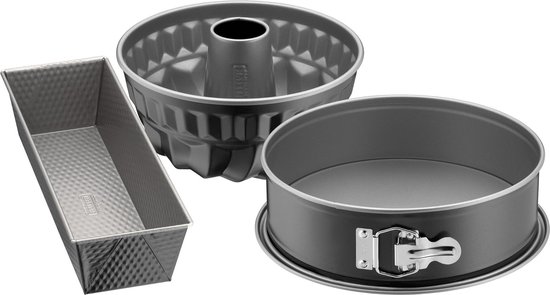 Inspiration Bakvormen, 3-delig, met springvorm (platte bodem ...