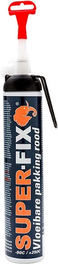 Super-Fix vloeibare pakking - rood - 200 ml | bol