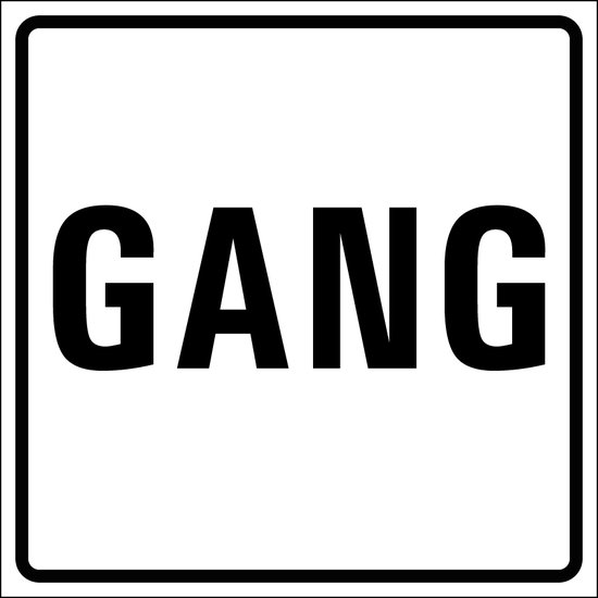 Gang sticker, wit zwart 150 x 150 mm | bol