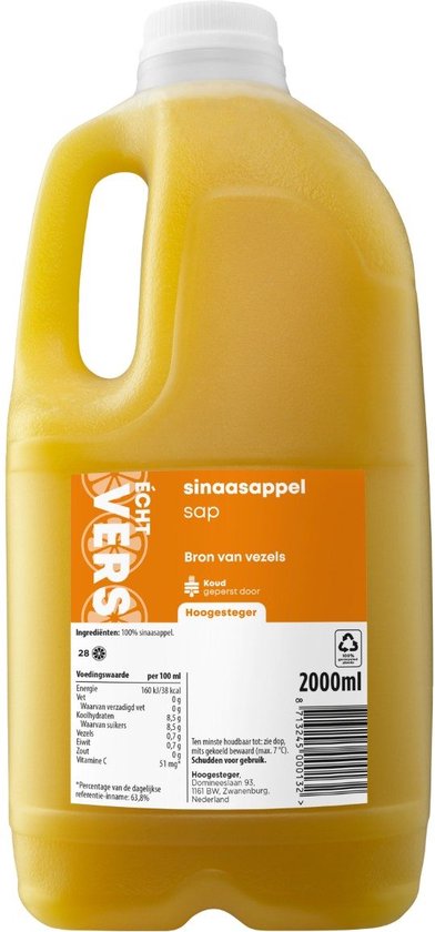 Hoogesteger Sinaasappelsap vers 2 liter | bol