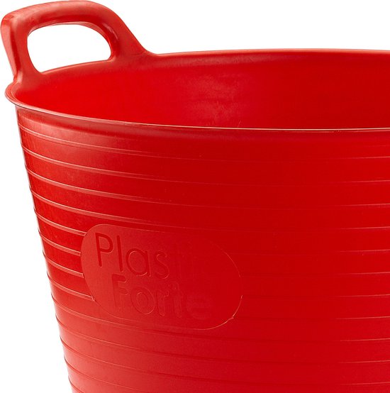 Haardblokken/houtblokken flexibele emmer/kuip - rood - 42 liter -38 x ...