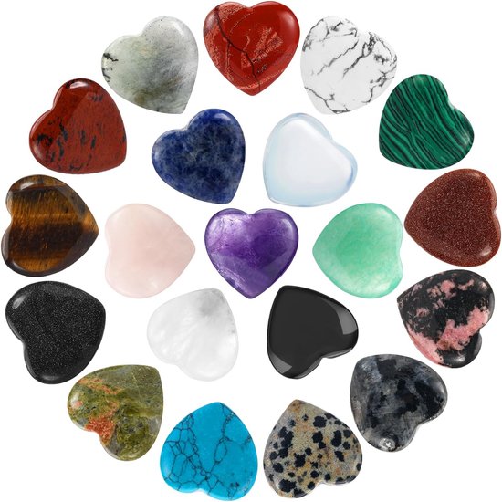 Set van 20 kristallen stenen hart kristal edelstenen set natuurlijke ...