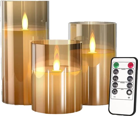 Bandif Oplaadbare LED Kaarsen - Goud - Set van 3 - USB Oplaadbaar | bol