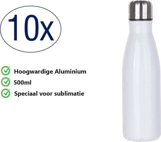 10 Stuks Sublimatie Drinkfles Wit - Sublimatie Producten - Waterfles ...