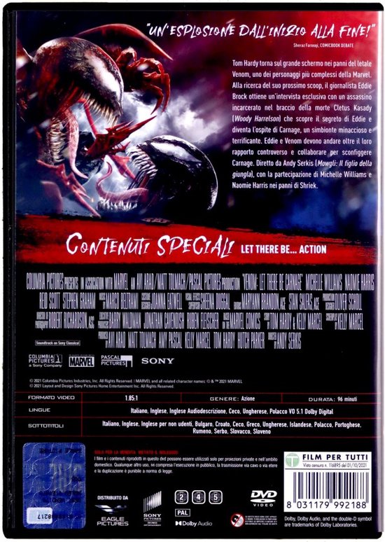 Venom: Let There Be Carnage [DVD] (Dvd), Michelle Williams | Dvd's | bol