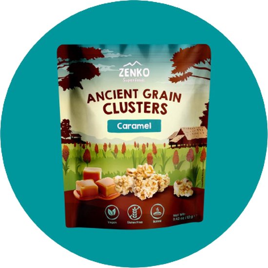 ZENKO Ancient Grain Clusters - Caramel SMALL (48x12g) | Vegan ...
