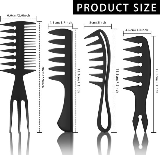 kammen set -Professionele stylingkammenset , 4 Pcs | bol