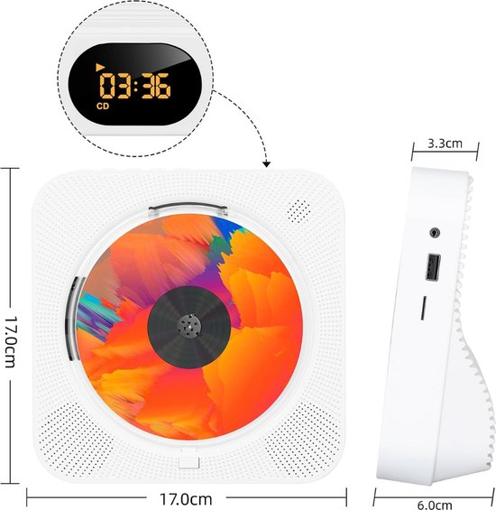 Discman - CD speler - Anti shock - Bluetooth - Voor oordopjes en ...