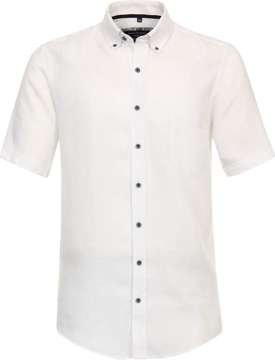 Casa Moda Wit Linnen Overhemd Korte Mouw Button Down Boord - XXL | bol