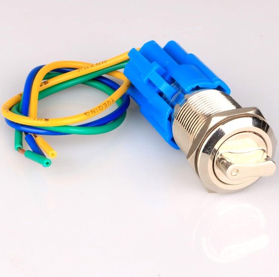 19 mm NO/NC Vergrendelende Roterende Tuimelschakelaar 0-250V Ronde ...