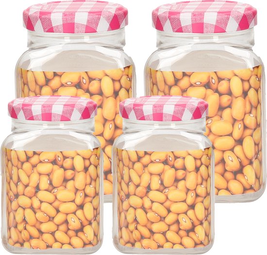 Plasticforte Weckpotten/inmaakpot set Classic - 4x - 400/600 ml ...