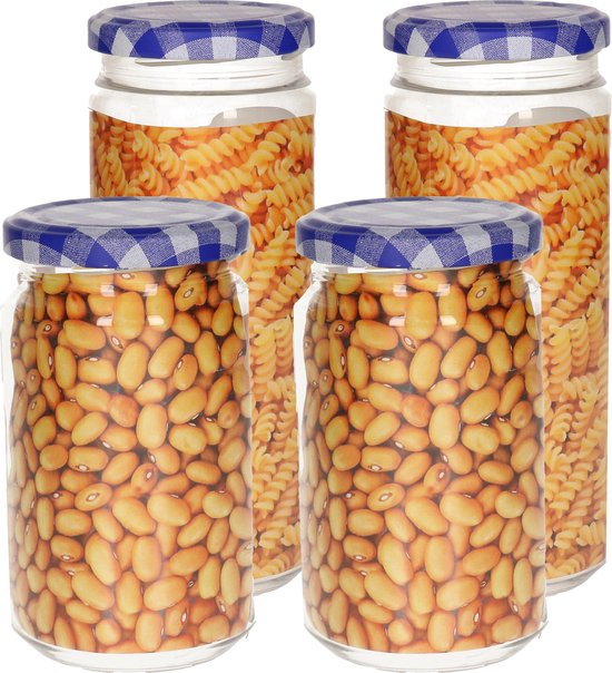 Plasticforte Weckpotten/inmaakpot set Classic - 4x - 450/650 ml ...