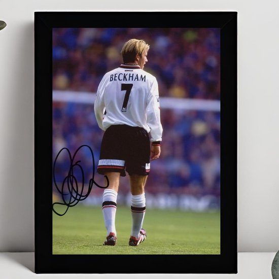 David Beckham Ingelijste Handtekening – 15 x 10cm In Klassiek Zwart ...