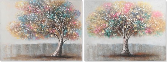 Schilderij Home Esprit Boomstructuur Modern 120 X 3 X 90 Cm (2 Stuks) | bol