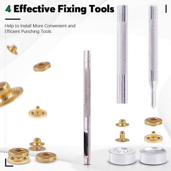 K-299 60 Sets Snap Fasteners Assortiment Kit met 4 Installatie ...