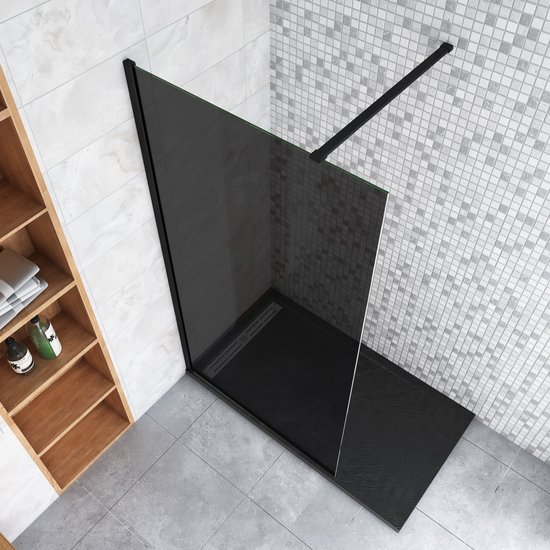 Inloopdouche met zwarte beschermfolie,140x200cm hoog, 8mm EasyClean ...