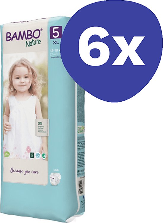 Bambo Nature Luiers - Junior - maat 5 (6x 44 stuks) | bol
