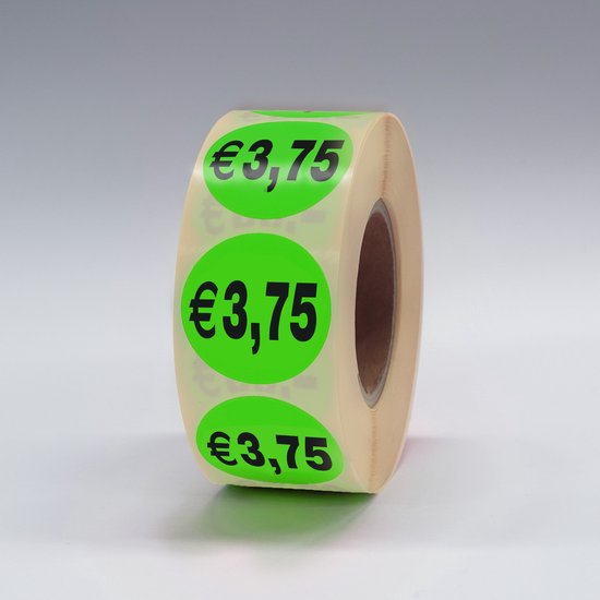 “€3,75” Prijs Stickers op rol 35mm groen - 1000ex. | bol