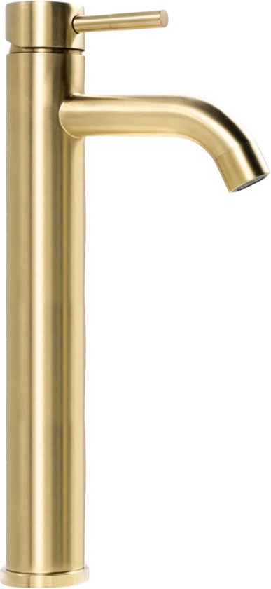 Wastafelkraan - Kraan Waskom - Mengkraan Geborsteld Messing Goud - Hoge ...