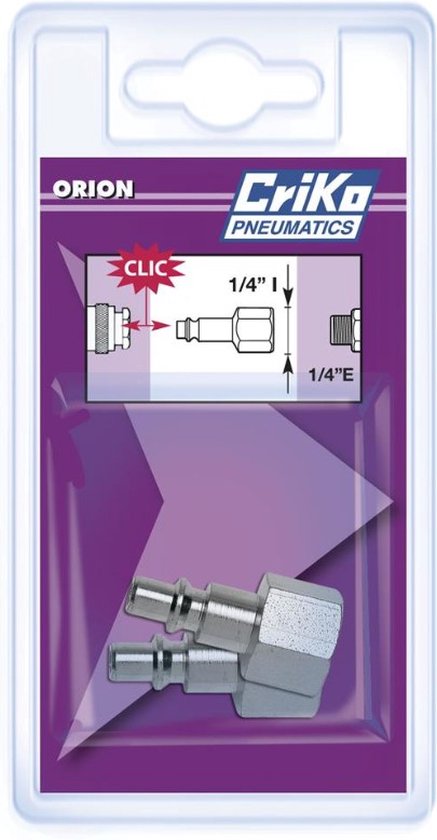 CriKo adapter voor persluchtgereedschap - Orion x 1/4" binnendraad - 2 ...