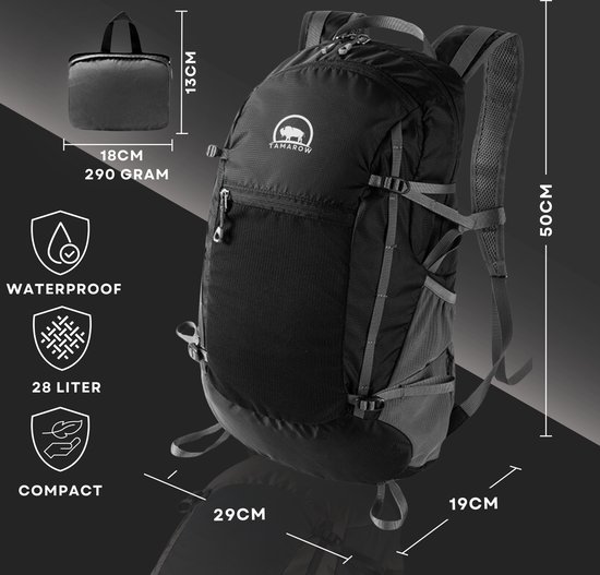 Tamarow Opvouwbare Rugtas - Lichtgewicht Rugtas - Outdoor ...