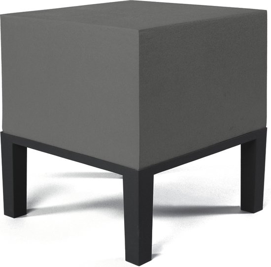 Quinze & Milan Primary Pouf 01 Antraciet - Schuimzitting met Zwarte Poten, 44 x 44x... | bol