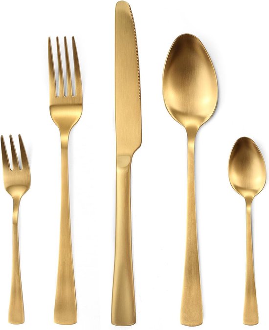 Bestekset voor 6 personen, 30-delige bestekset van roestvrij staal, mat ...