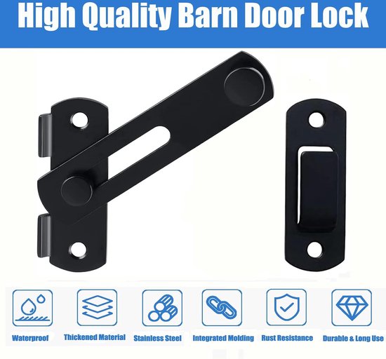 Schuifdeuren deurslot, roestvrij stalen poortvergrendeling Flip Slide ...