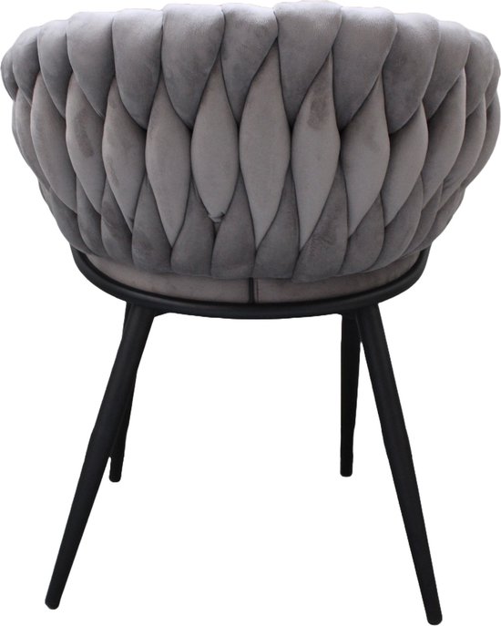 Wave chair set2 Eetkamerstoel velvet Grey Set van 2 | bol