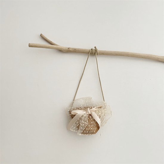 kinder handtasje van Rotan met Tule strik | bol