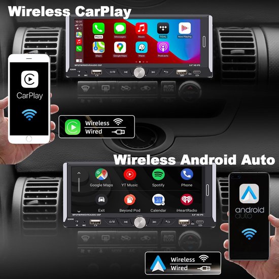 Alondy 1 Din Autoradio - 6.9" Touchscreen - Apple CarPlay & Android Auto | bol