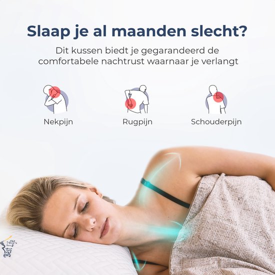 Best Life Ergonomisch Kussen - Hoofdkussen Nekklachten - Traagschuim Kussen - Arteni | bol