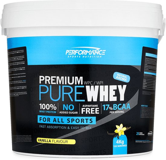 Performance - Pure Whey (Vanilla - 4000 gram) - Whey Protein - Eiwitpoeder -... | bol