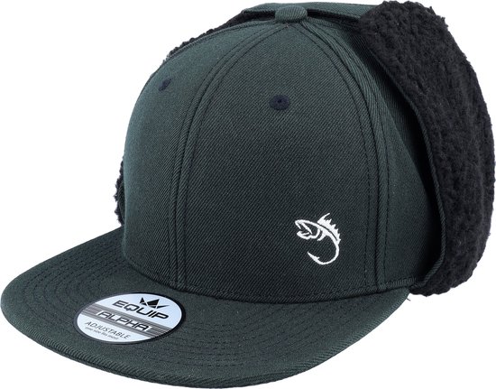 Hatstore- White Fish Hook Logo Black Earflap Snapback - Skillfish Cap | bol