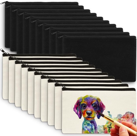 Doe-het-zelf blanco stoffen tas, klein, kleine make-uptas, met ...