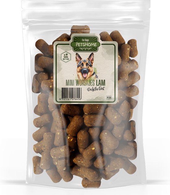 PetsHome Mini Worstjes Lam - Hondensnacks - Verwensnacks - 350 gram | bol