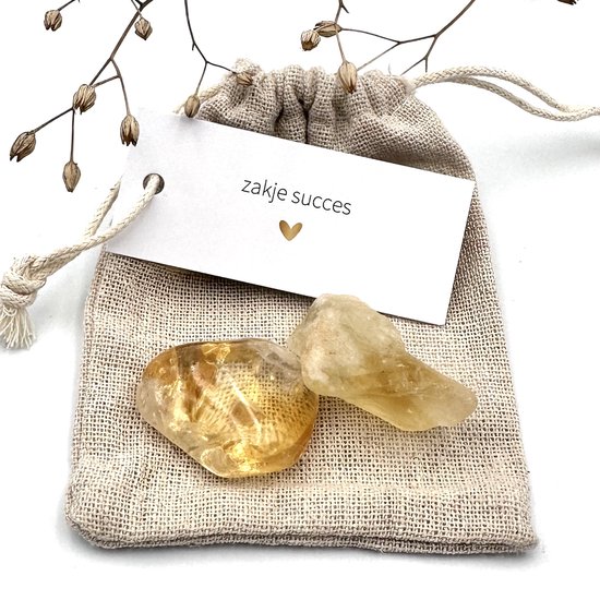 Zakje Succes - Citrien mix -edelstenen set-geschenk man vrouw ...