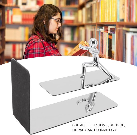 Heavy Duty Metal Book Stands Book Holder Stopper Table Decor For Shelf ...