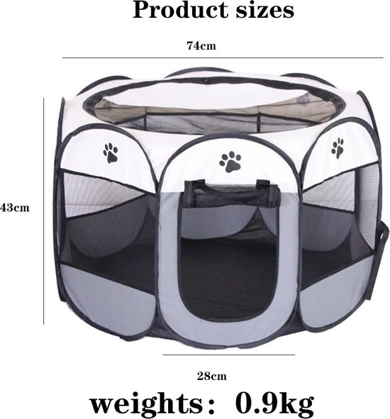 Opvouwbare box voor huisdieren, puppybox, dierenbox, opvouwbaar, Oxford ...