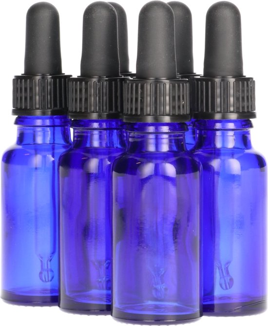 2x Druppelflesje met Druppelaar 20 ml - Blauw - Pipetflesje, Lege ...