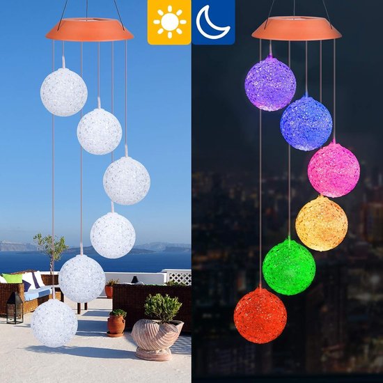 Zonne-windgong, windgong kleurverandering, waterdicht, binnen en buiten ...