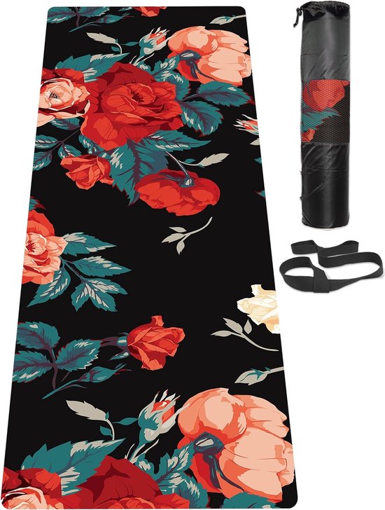 Yogamat, antislip milieuvriendelijke oefenmat met draagriem, dikke ...
