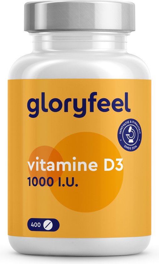 gloryfeel vitamine D tabletten - 1000 I.U. vitamine D3 - 400 tabletten ...
